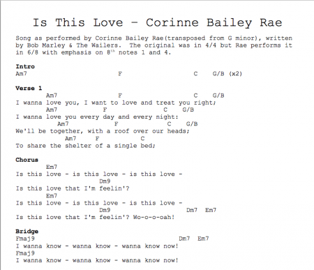Is This Love - Chord Chart – Jim Kulakowski